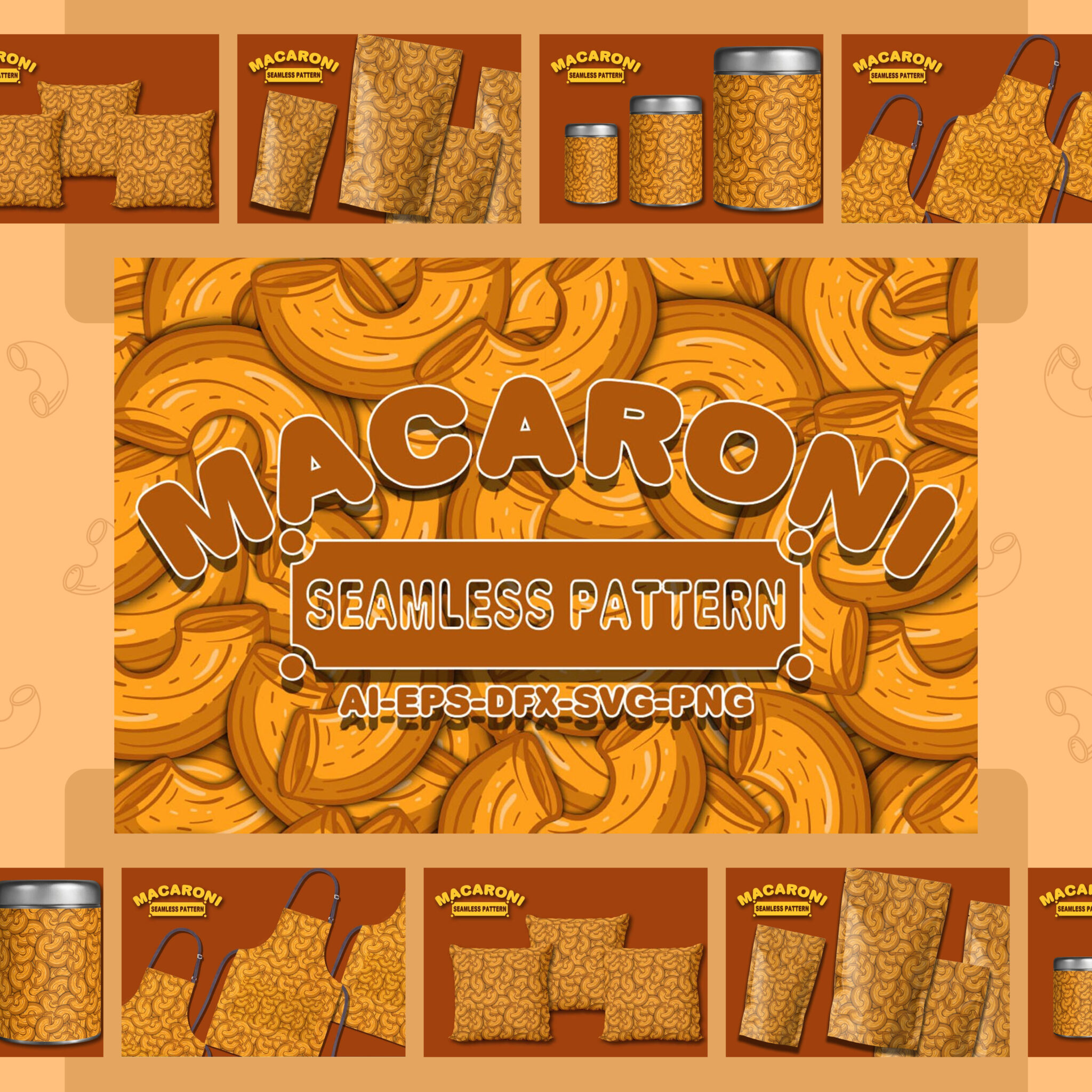 Seamless Patterns Macaroni | Master Bundles