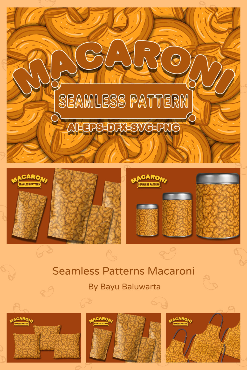 Seamless Patterns Macaroni | Master Bundles