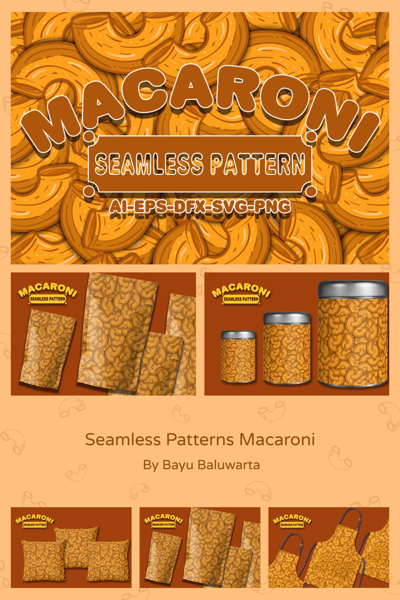 Seamless Patterns Macaroni | Master Bundles