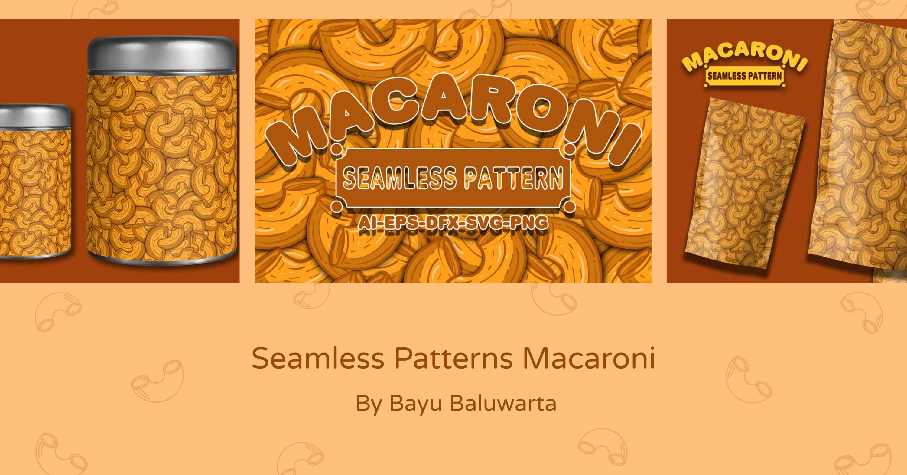 Seamless Patterns Macaroni | Master Bundles
