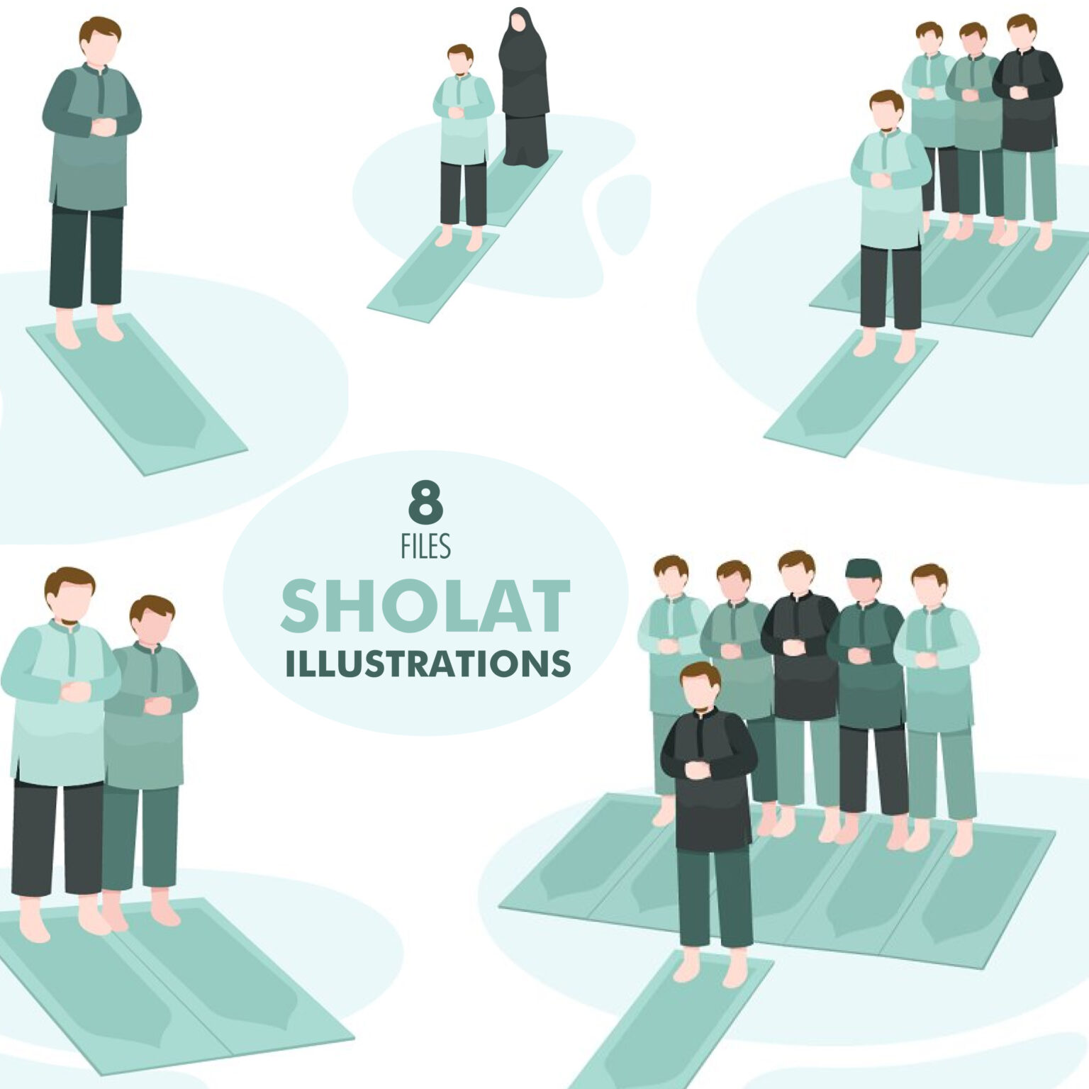 Sholat Illustrations – MasterBundles