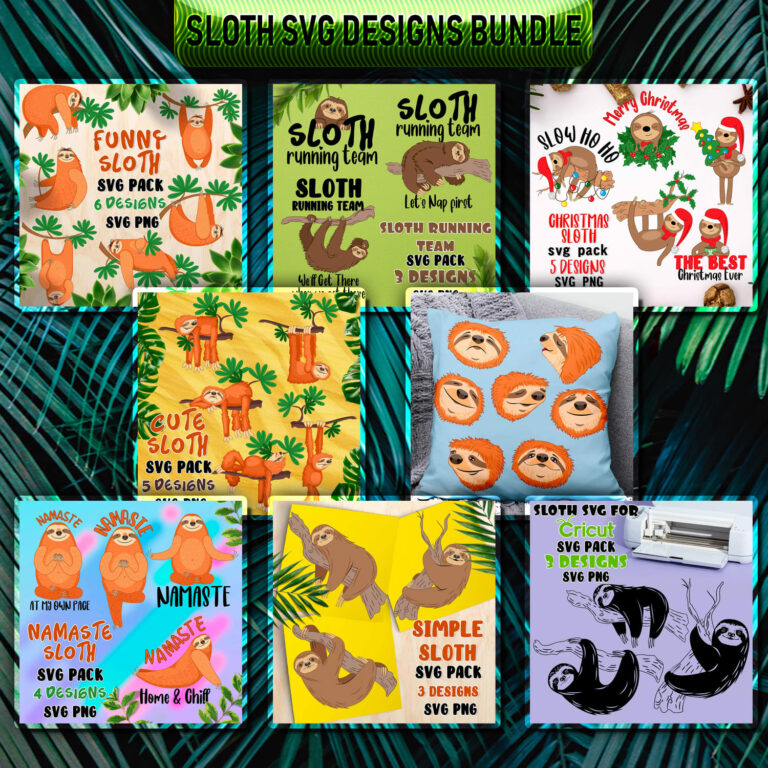 6 Funny Sloth SVG Files | Master Bundles