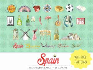 Spain Watercolor Clipart – MasterBundles