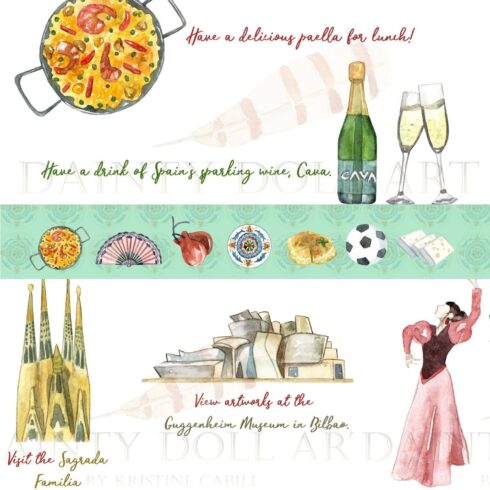 Spain Watercolor Clipart – MasterBundles