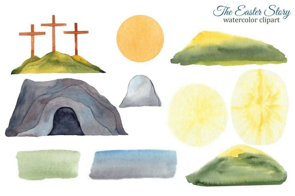 Easter Story Religious Clipart PNG – MasterBundles