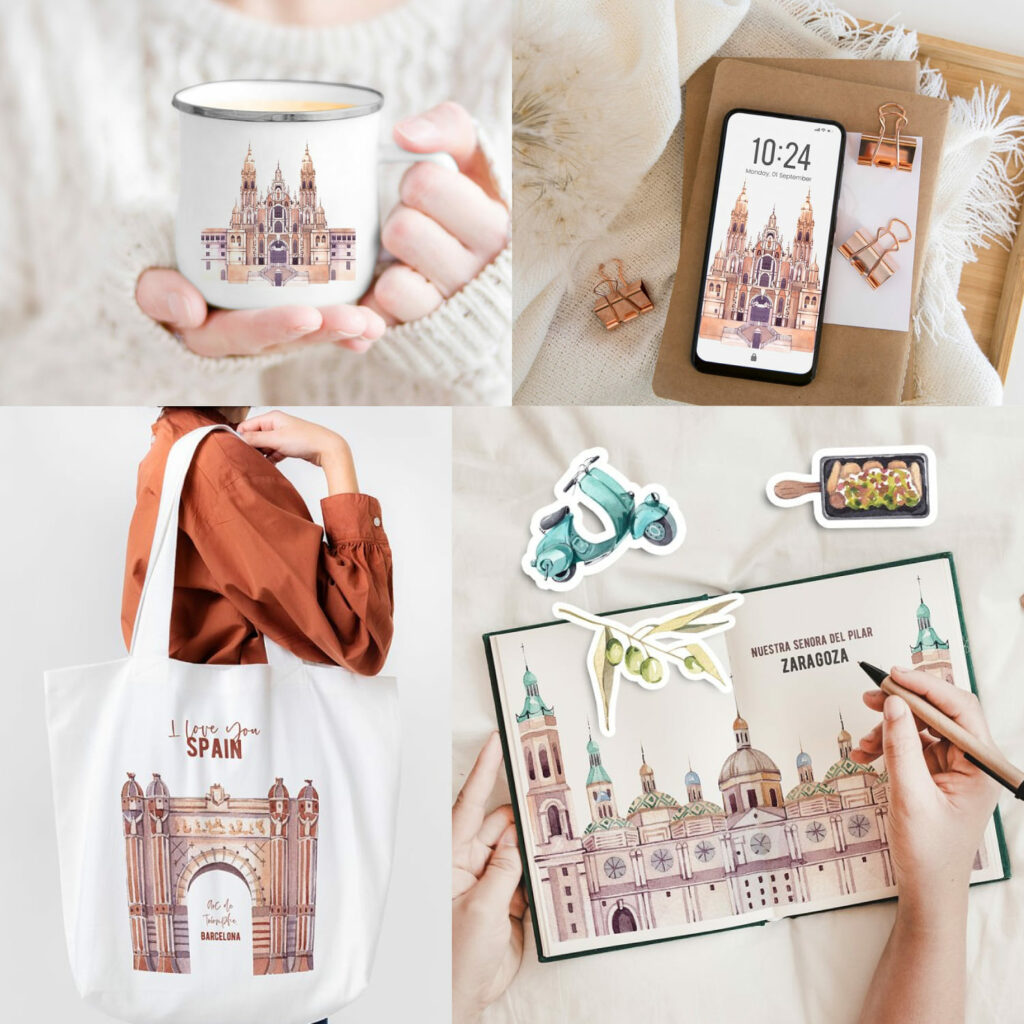 Travel To Spain. Watercolor Clipart – MasterBundles