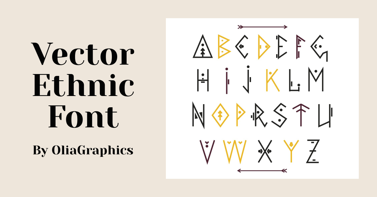 Vector Ethnic Font – MasterBundles