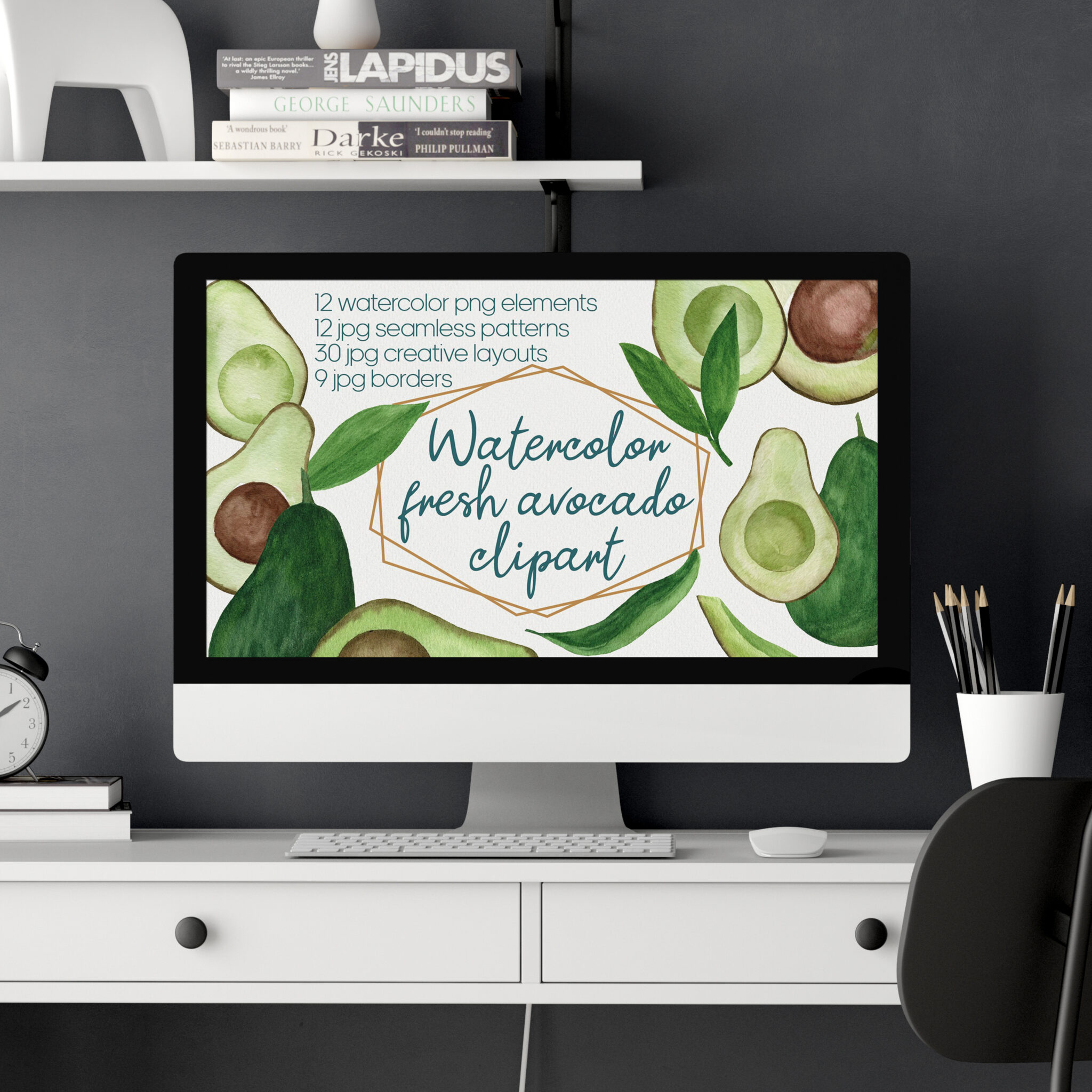 Watercolor Avocado Clipart, Bundle, Vegan Healthy Food Art – MasterBundles