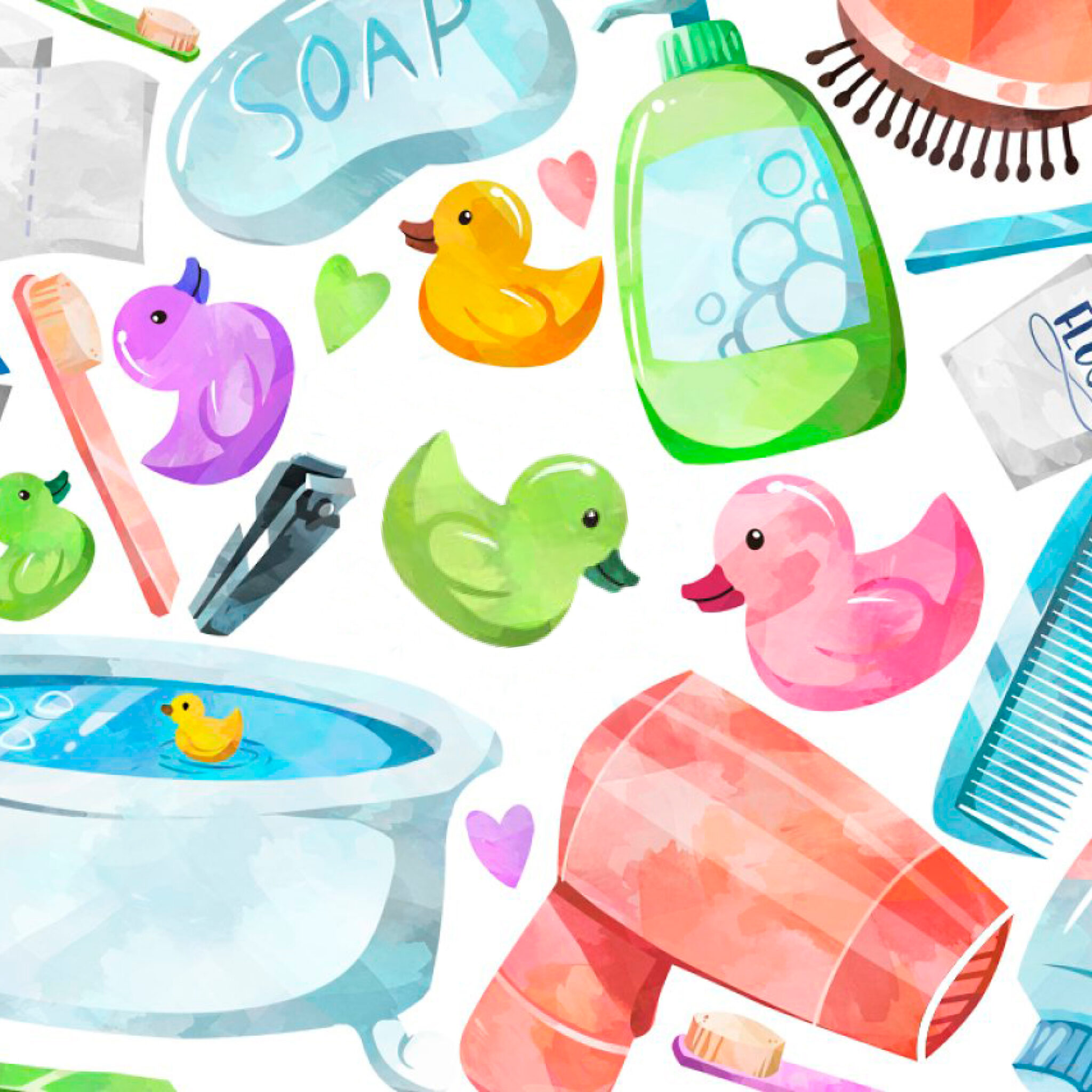 Watercolor Bathroom Supplies Clipart – MasterBundles