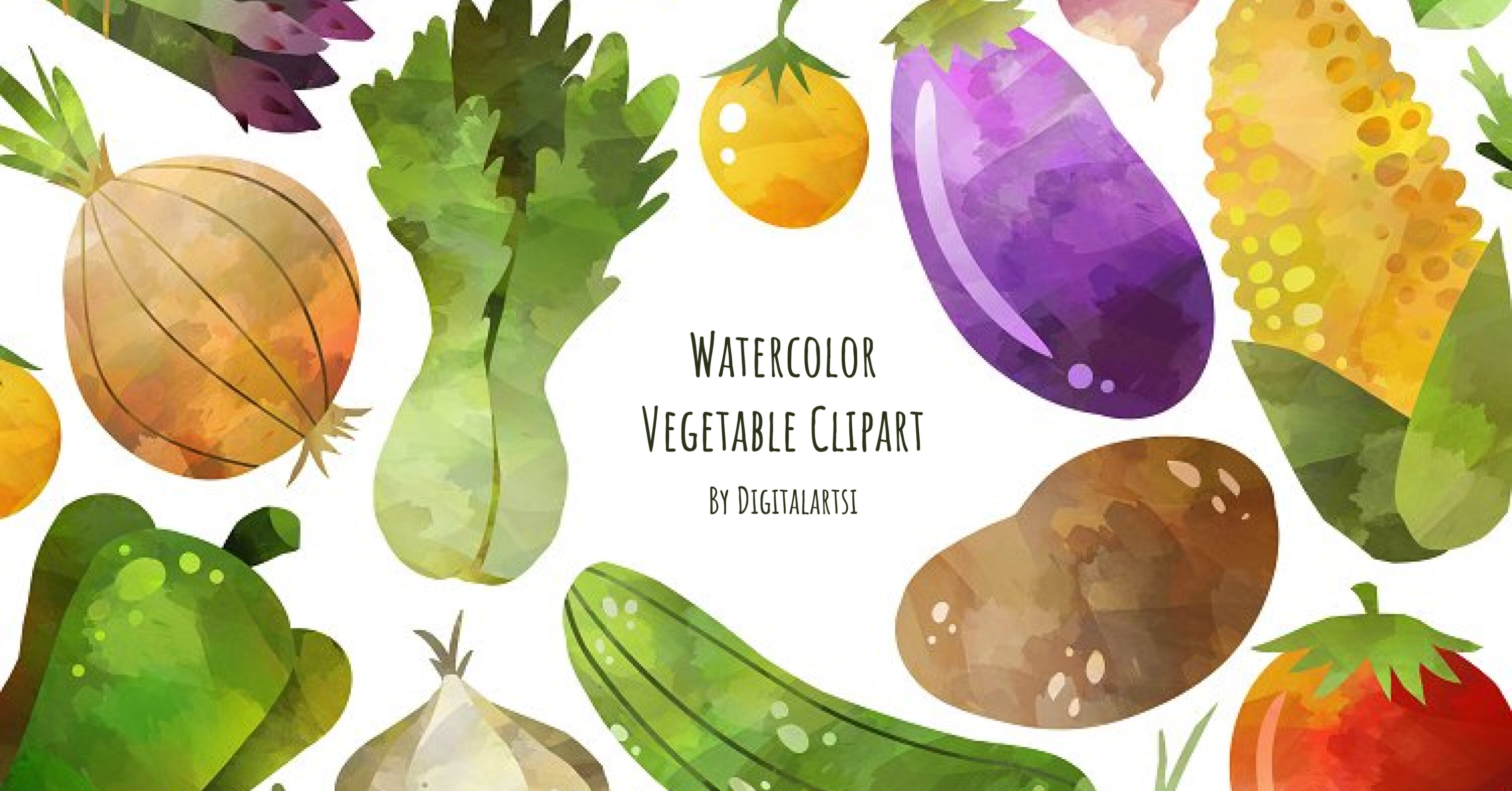 Watercolor Vegetable Clipart – MasterBundles