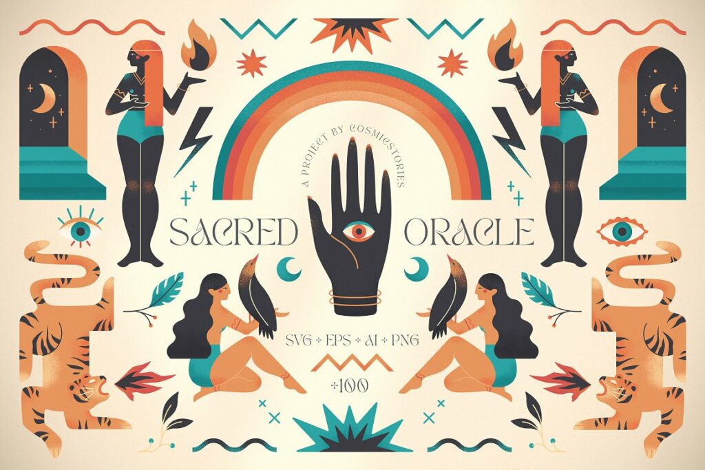Sacred Oracle Vector Illustrations Bundle – MasterBundles