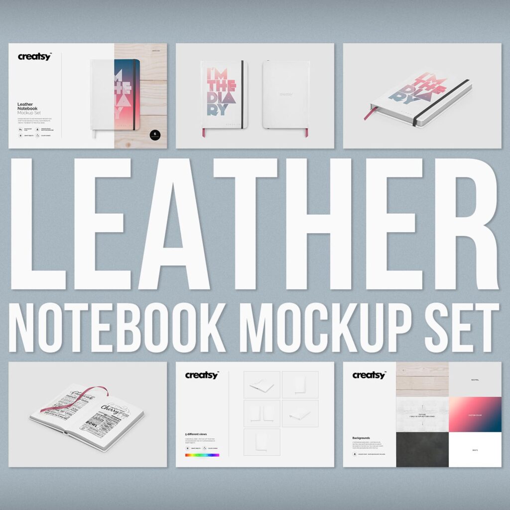 Leather Notebook Mockup Set – MasterBundles
