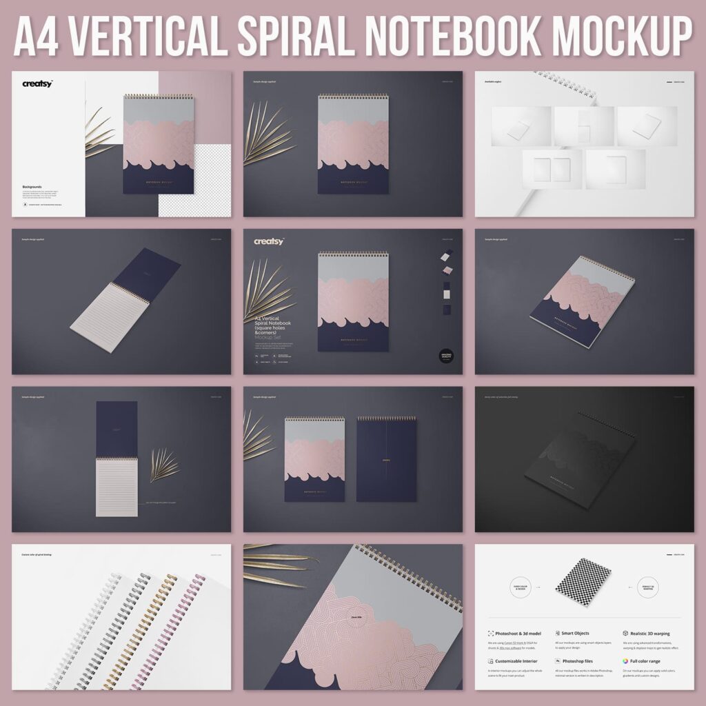 A4 Vertical Spiral Notebook Mockup – MasterBundles