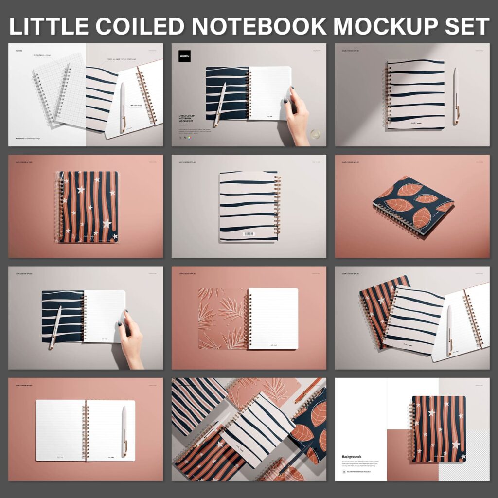 Little Coiled Notebook Mockup Set – MasterBundles