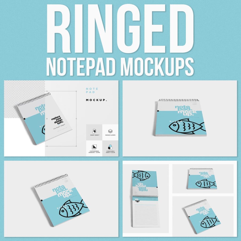 Ringed Notepad Mockups – MasterBundles