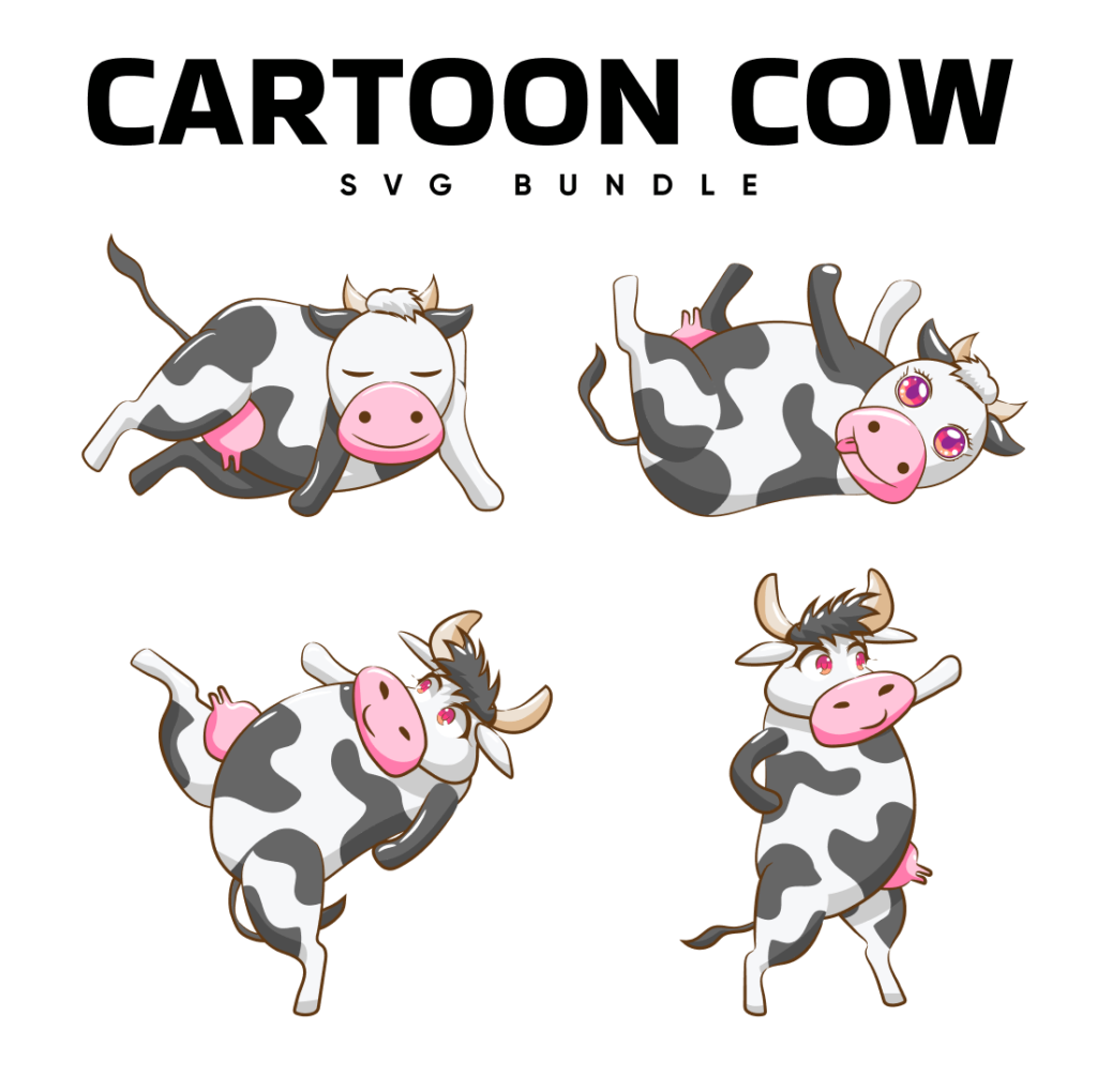Cartoon Cow SVG Files – MasterBundles