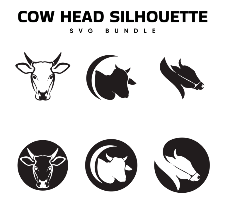 Cow Head Silhouette SVG – MasterBundles