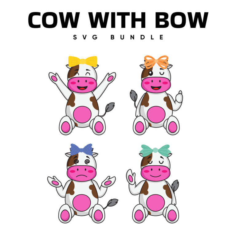Cow SVG For Kids, Cute Animals Clipart, 300 DPI | Master Bundles