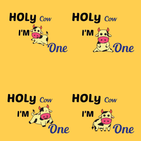 Holy Cow I'm One SVG | Master Bundles