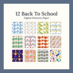12 Back To School Digital Patterns Paper | Master Bundles