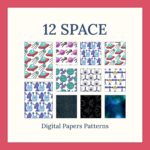12 Space Digital Papers KDP – MasterBundles