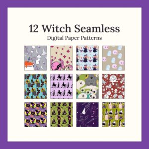 12 Witch Seamless Digital Paper | Master Bundles