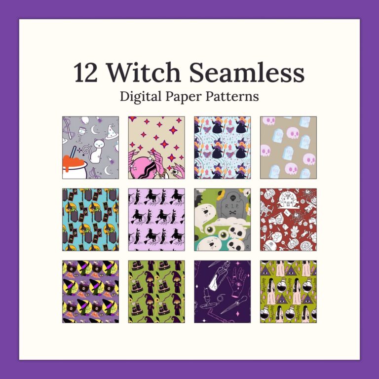 12 Witch Seamless Digital Paper – MasterBundles