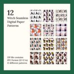 12 Witch Seamless Digital Paper – MasterBundles