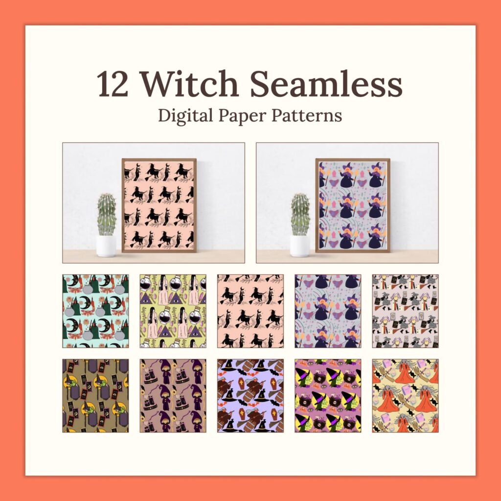 12 Witch Seamless Digital Paper – MasterBundles
