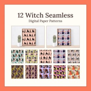 12 Witch Seamless Digital Paper – MasterBundles