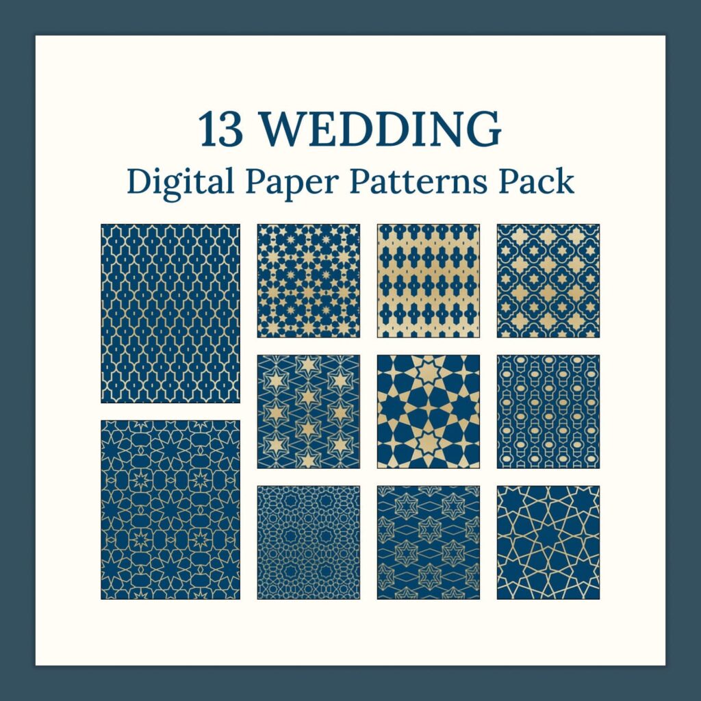13 Wedding Digital Paper Patterns Collection – MasterBundles