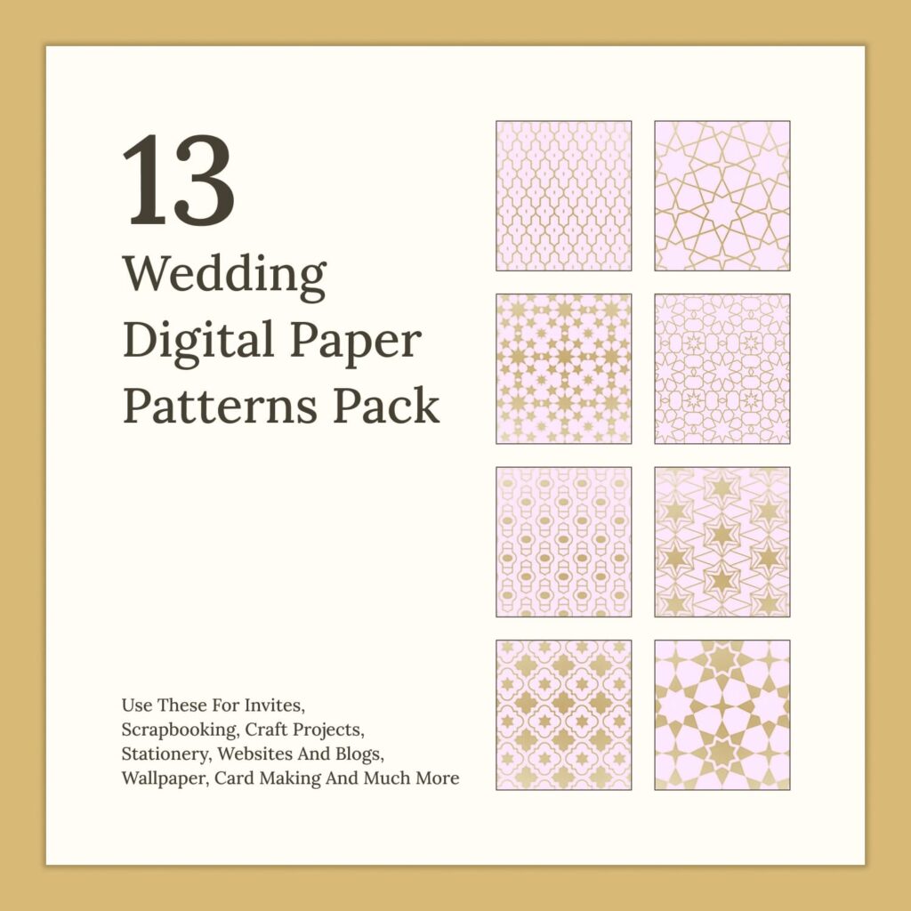13 Wedding Seamless Patterns Pack – MasterBundles