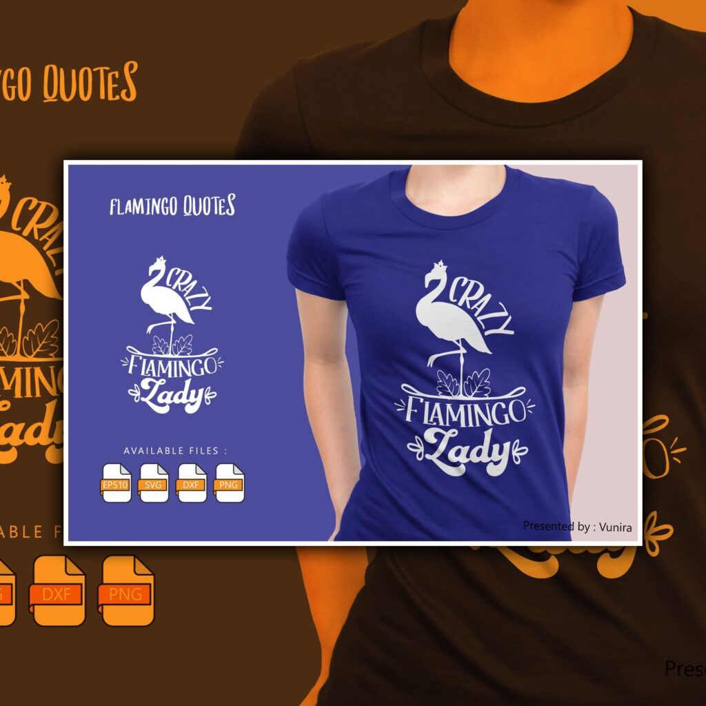 Crazy Flamingo Lady | Lettering Quotes – MasterBundles