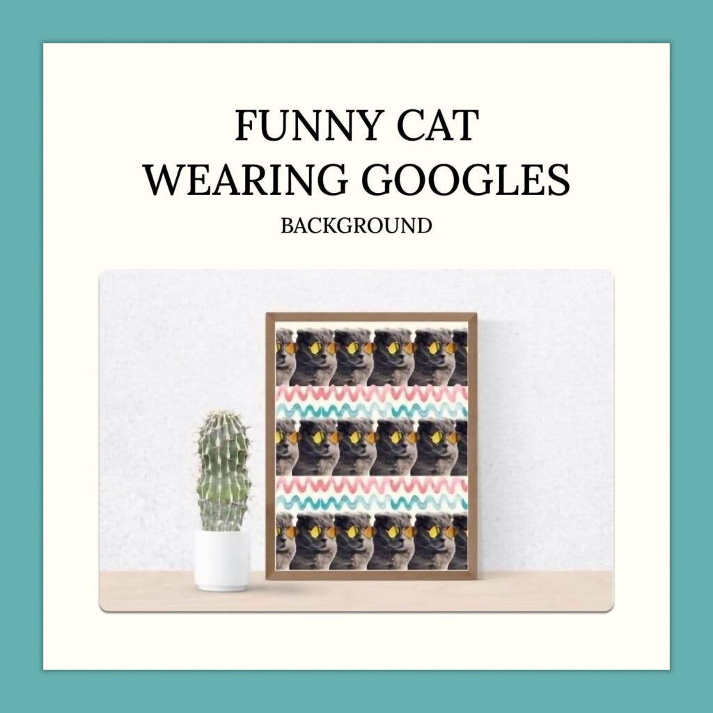 Funny Cat Wearing Googles Background – MasterBundles