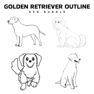 Golden Retriever Outline SVG – MasterBundles