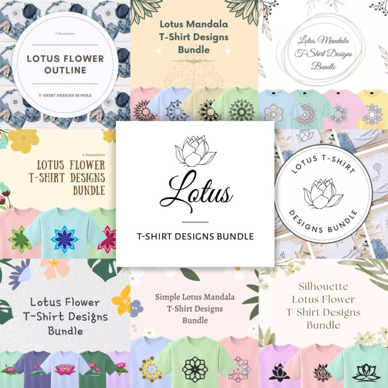 Lotus T-shirt Designs Bundle – MasterBundles
