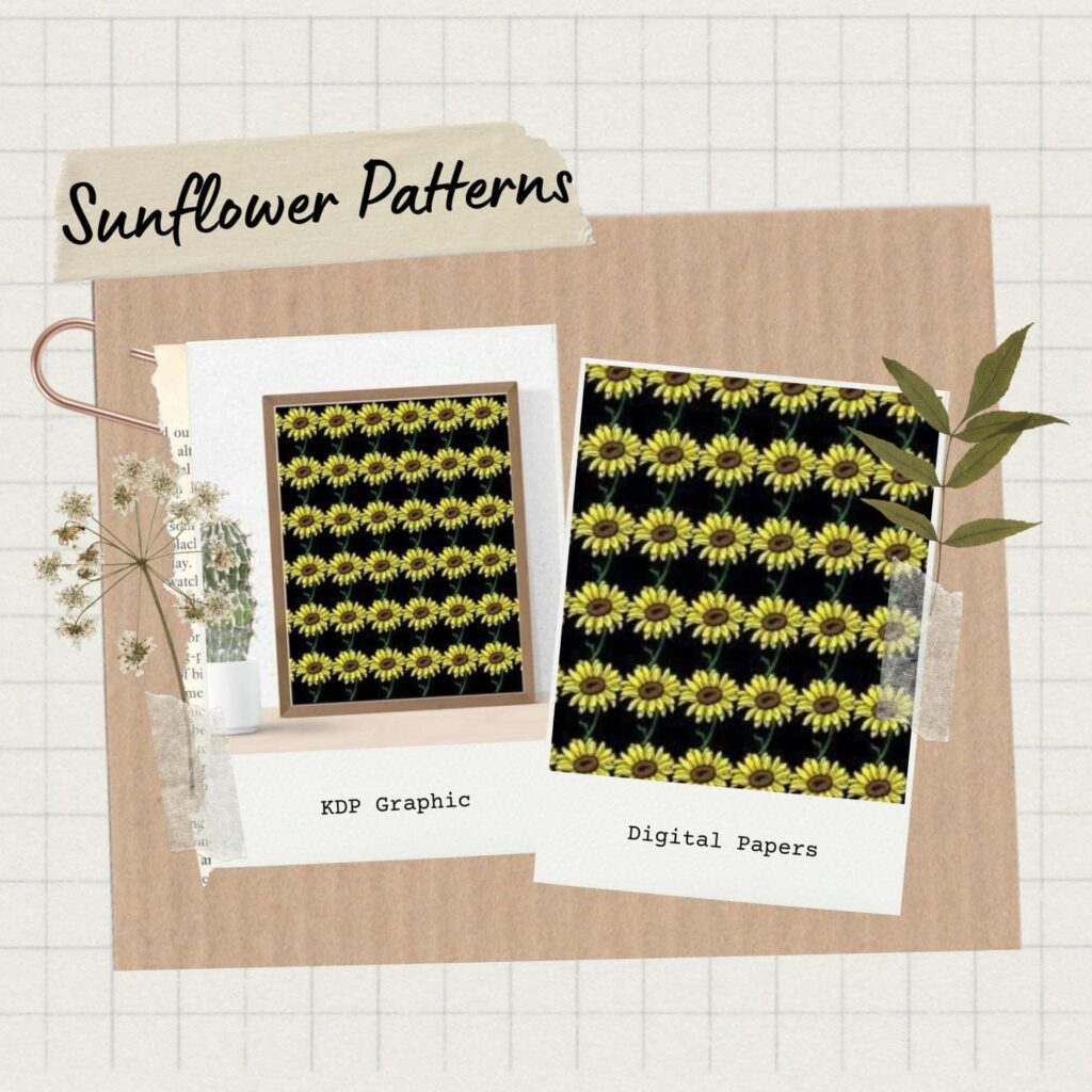 Sunflower Patterns Digital Papers, KDP – MasterBundles
