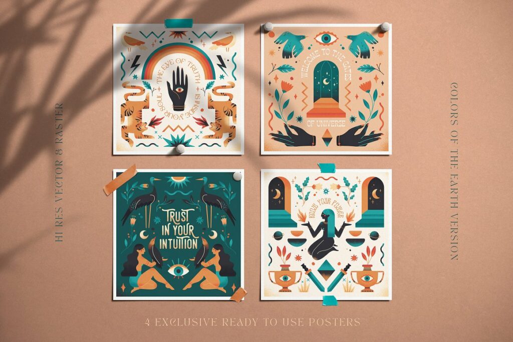 Sacred Oracle Vector Illustrations Bundle – MasterBundles