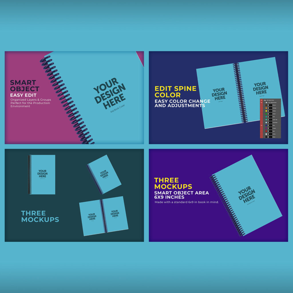 6x9 Spiral Bound Notebook Mockup – MasterBundles