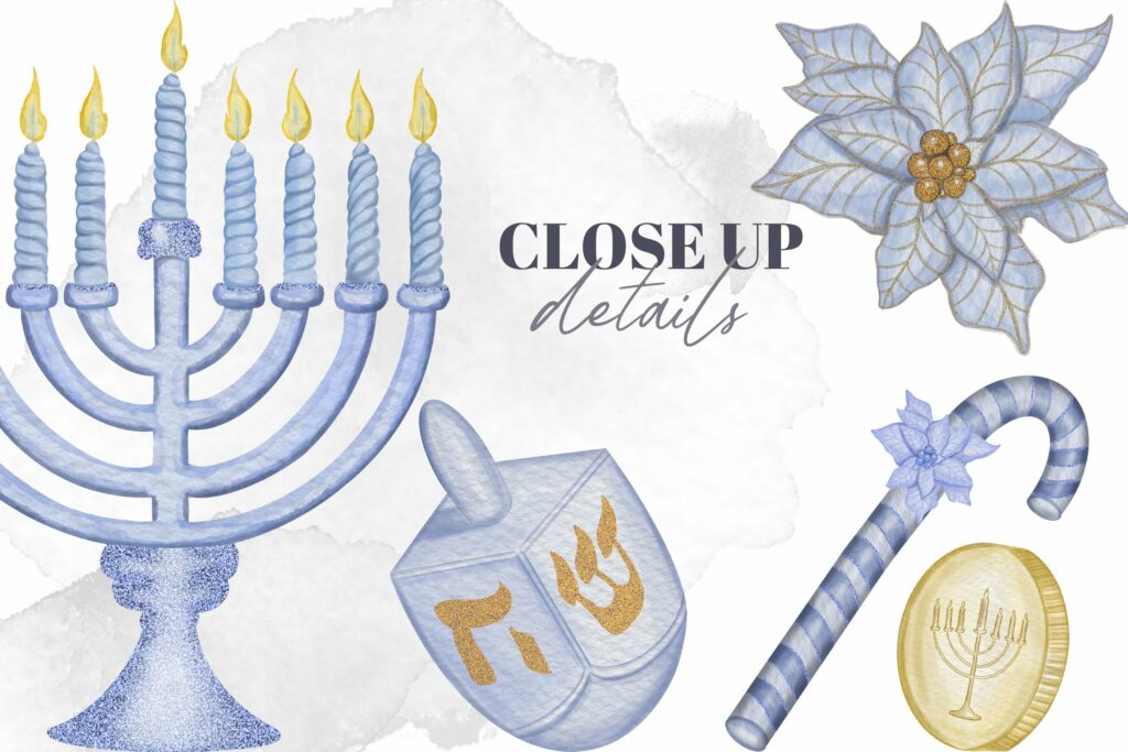 Hanukkah Watercolor Sublimation Clipart – MasterBundles