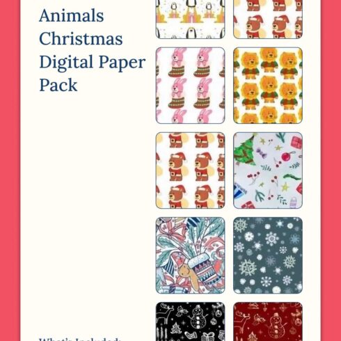 12 Animals Christmas Pattern Pack – MasterBundles