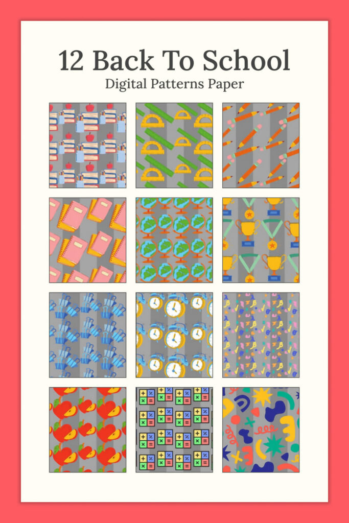 12 Back to School Different Patterns – MasterBundles