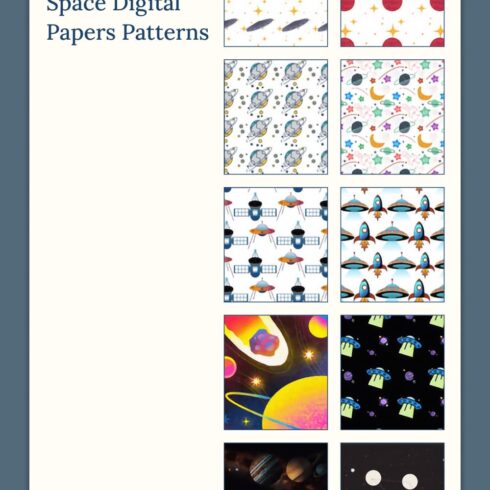 12 Space Digital Papers Patterns KDP | Master Bundles
