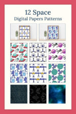 12 Space Digital Papers KDP – MasterBundles