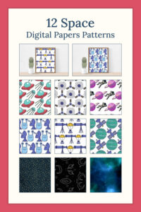 12 Space Digital Papers KDP – MasterBundles