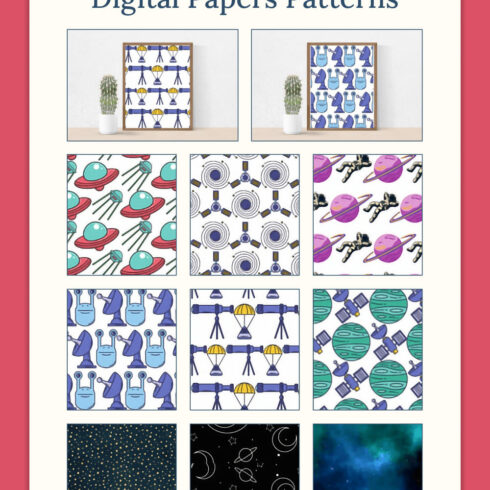 12 Space Digital Papers KDP | MasterBundles