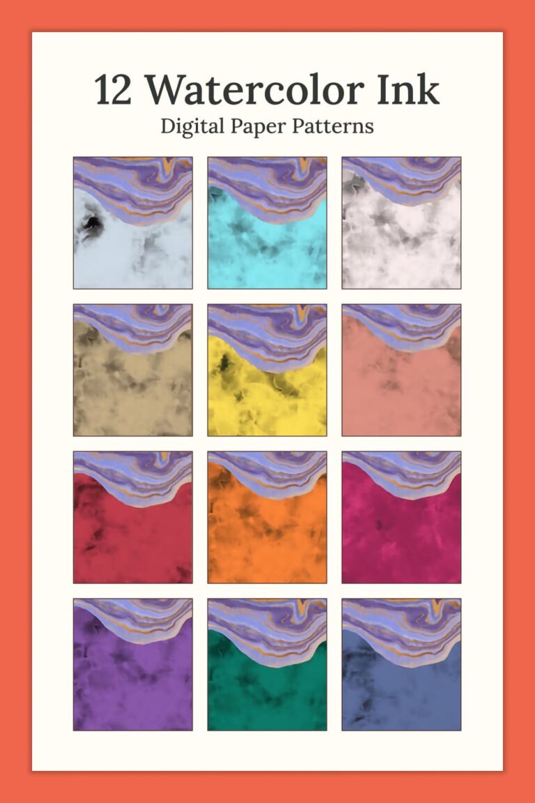 12 Watercolor Ink Patterns – MasterBundles