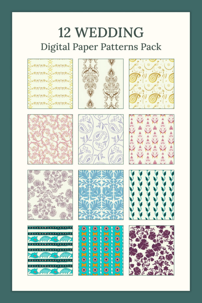 12 Aesthetic Wedding Digital Paper – MasterBundles