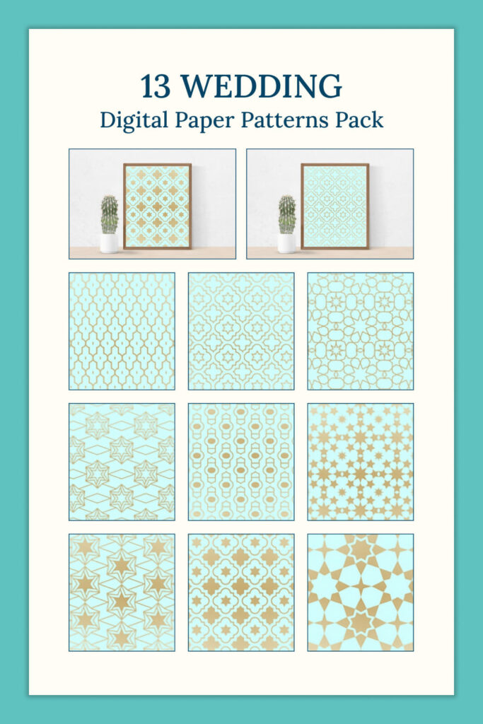 13 Wedding Digital Paper Pack – MasterBundles