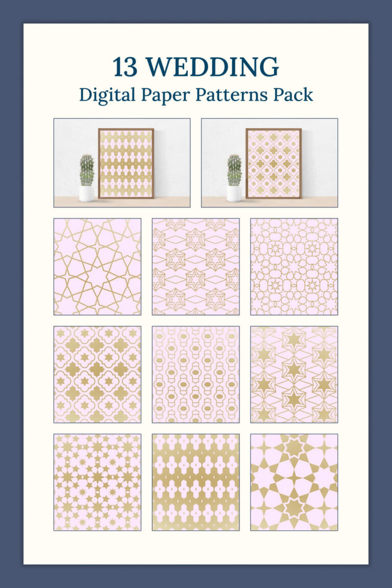 13 Wedding Patterns Pack – MasterBundles
